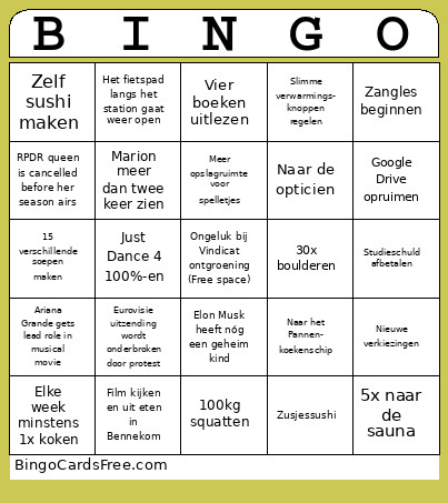 2025 voorspellingen Bingo Cards - Free Unlimited