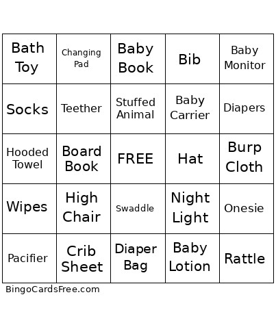 Baby Bingo Cards - Free Unlimited #22