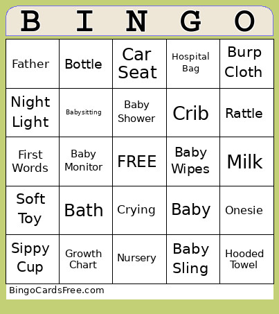 Baby Shower Bingo Cards - Free Unlimited #23