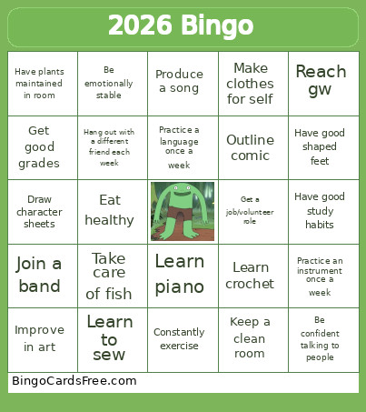 Cheris 2026 Goals Bingo Cards - Free Unlimited