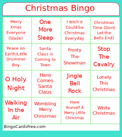 Christmas Music Bingo Cards - Free Unlimited #2