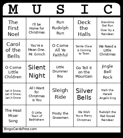 Christmas Music Bingo Cards - Free Unlimited #27