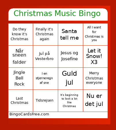 Christmas Music Bingo Cards - Free Unlimited #41