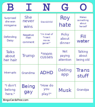 Mom Bingo Cards - Free Unlimited #3