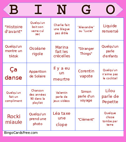 Nouvel an Bingo Cards - Free Unlimited