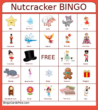 Nutcracker BINGO Cards - Free Unlimited