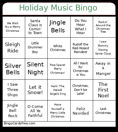 SINGO Christmas Songs Bingo Cards - Free Unlimited #2